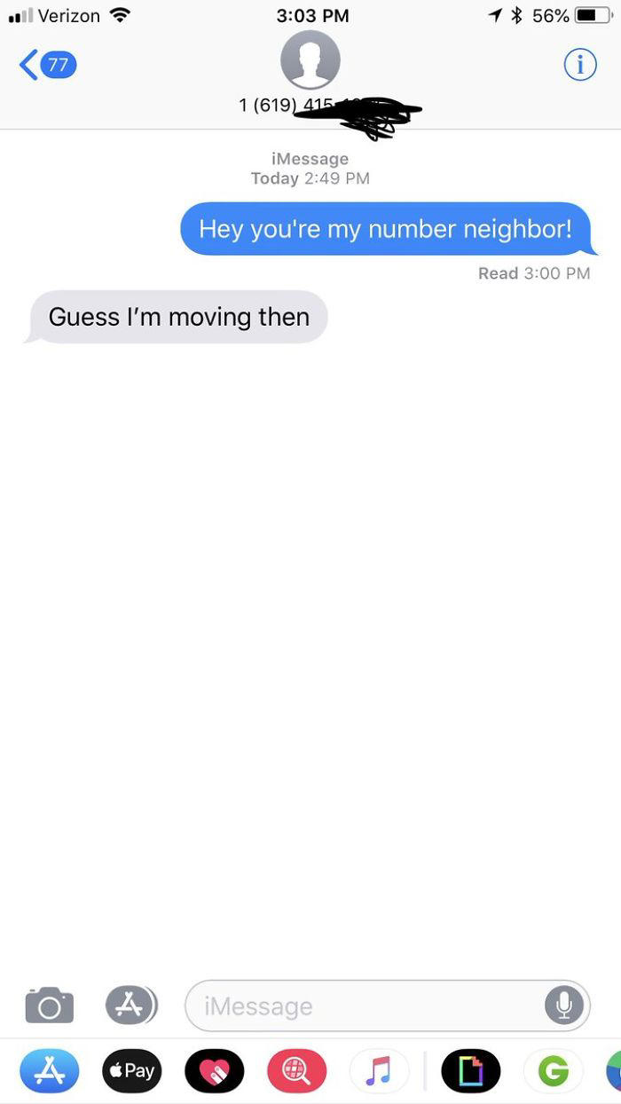 11 of the best answers people received after texting their number neighbors