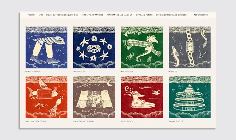 Hermès’s hand-illustrated website is the ultimate luxury