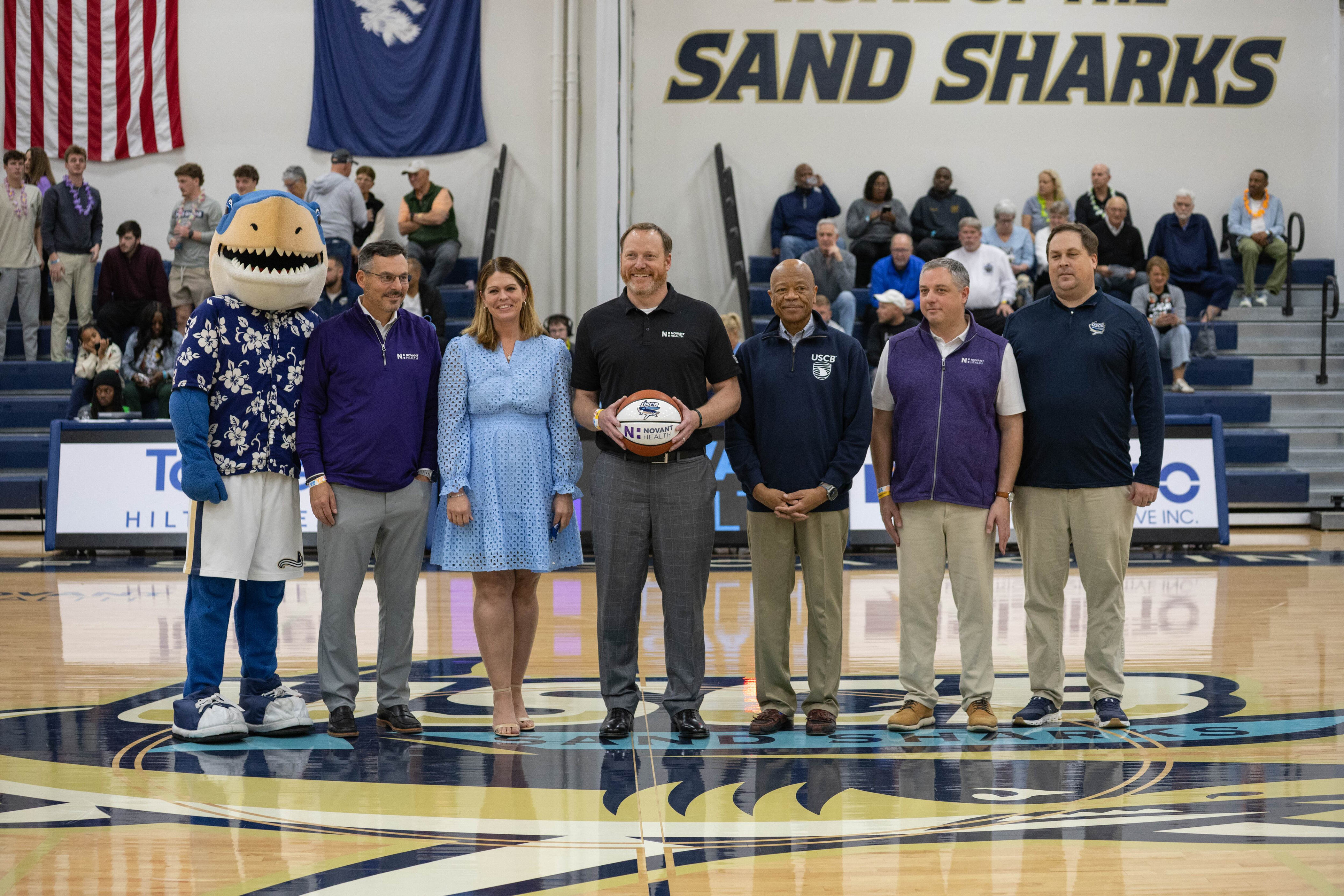 New Novant Health court unveiled at USCB, sports partnership announced