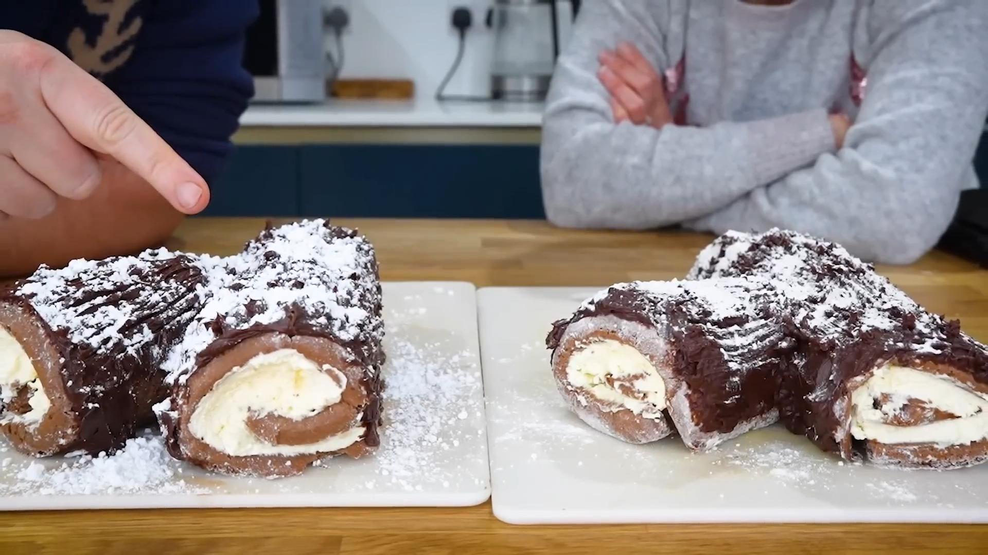 Cheap vs luxury chocolate log tested side by side