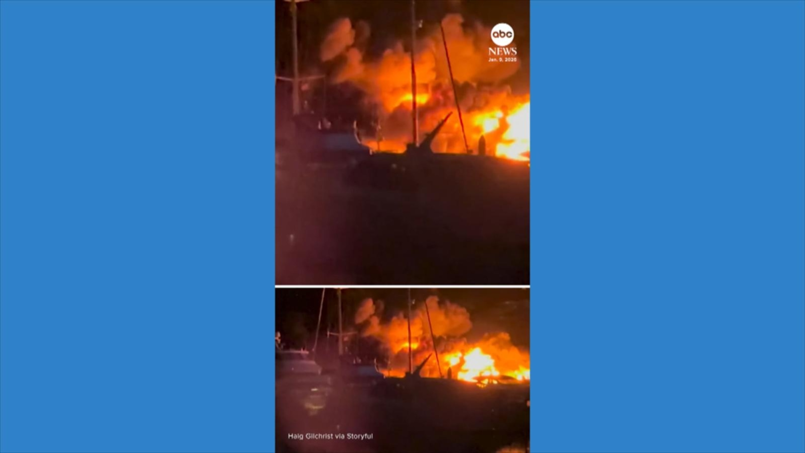 Yachts destroyed in Sydney marina after fire erupts