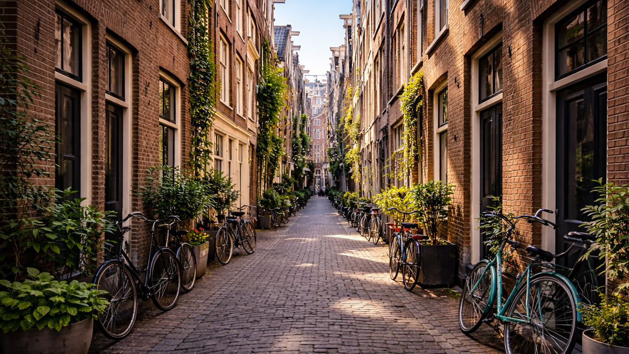 A quiet spring walk through Amsterdam streets