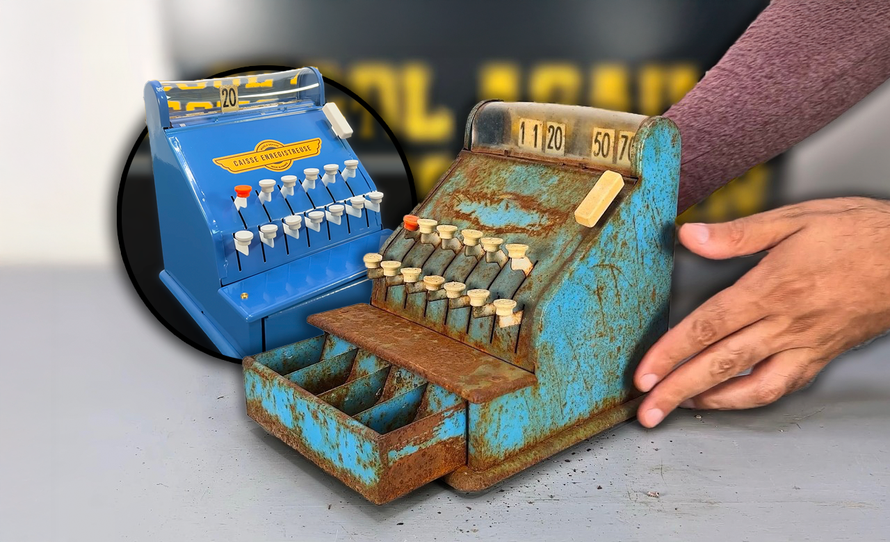 Secret treasure inside - restoring a French cash register with hidden money
