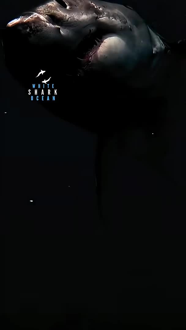 Great white coming up from the depths