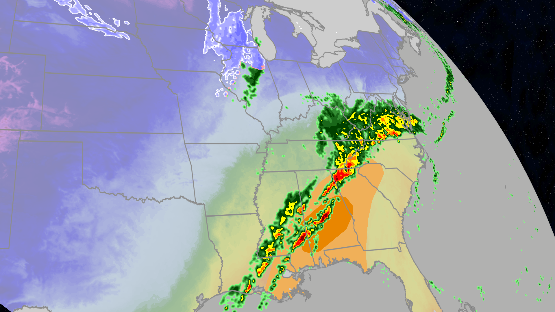 Severe weather threat in South as wind, snow target parts of Midwest ...