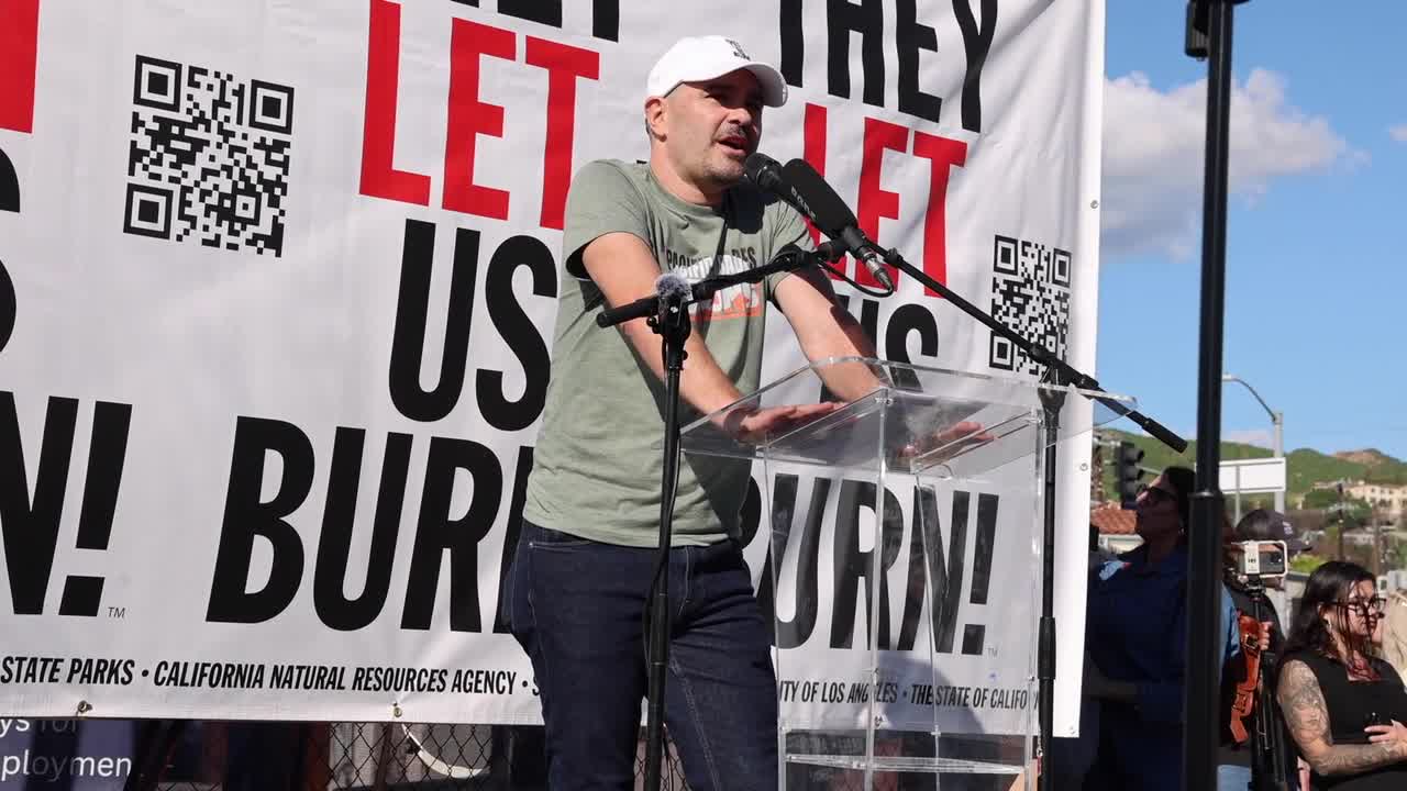 One year after the Palisades fire: They let us burn protest