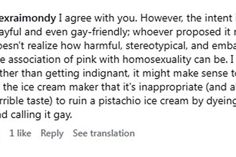 Ice cream parlour under fire for selling pink gelato dubbed 'gay pistachio'