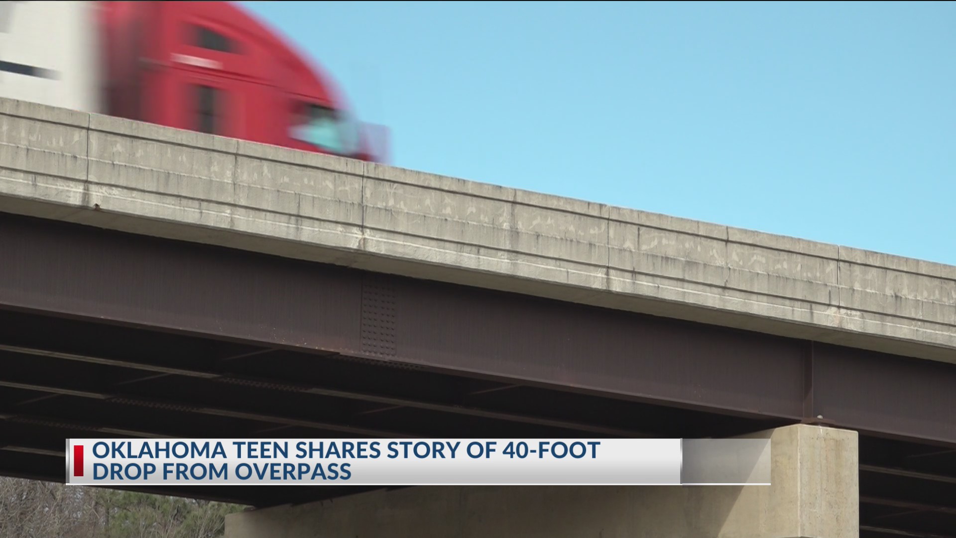 Oklahoma teen survives fall from 40-foot overpass in Crawford County