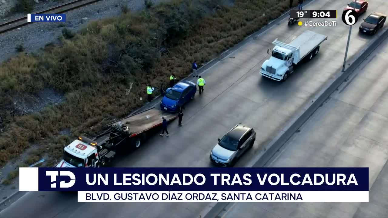 Nuevo León: Un lesionado tras volcadura en el boulevard Gustavo Díaz ...