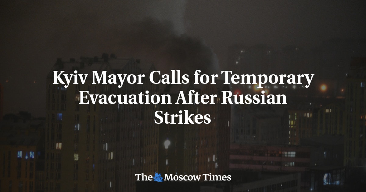 Kyiv mayor calls for temporary evacuation over heating outages