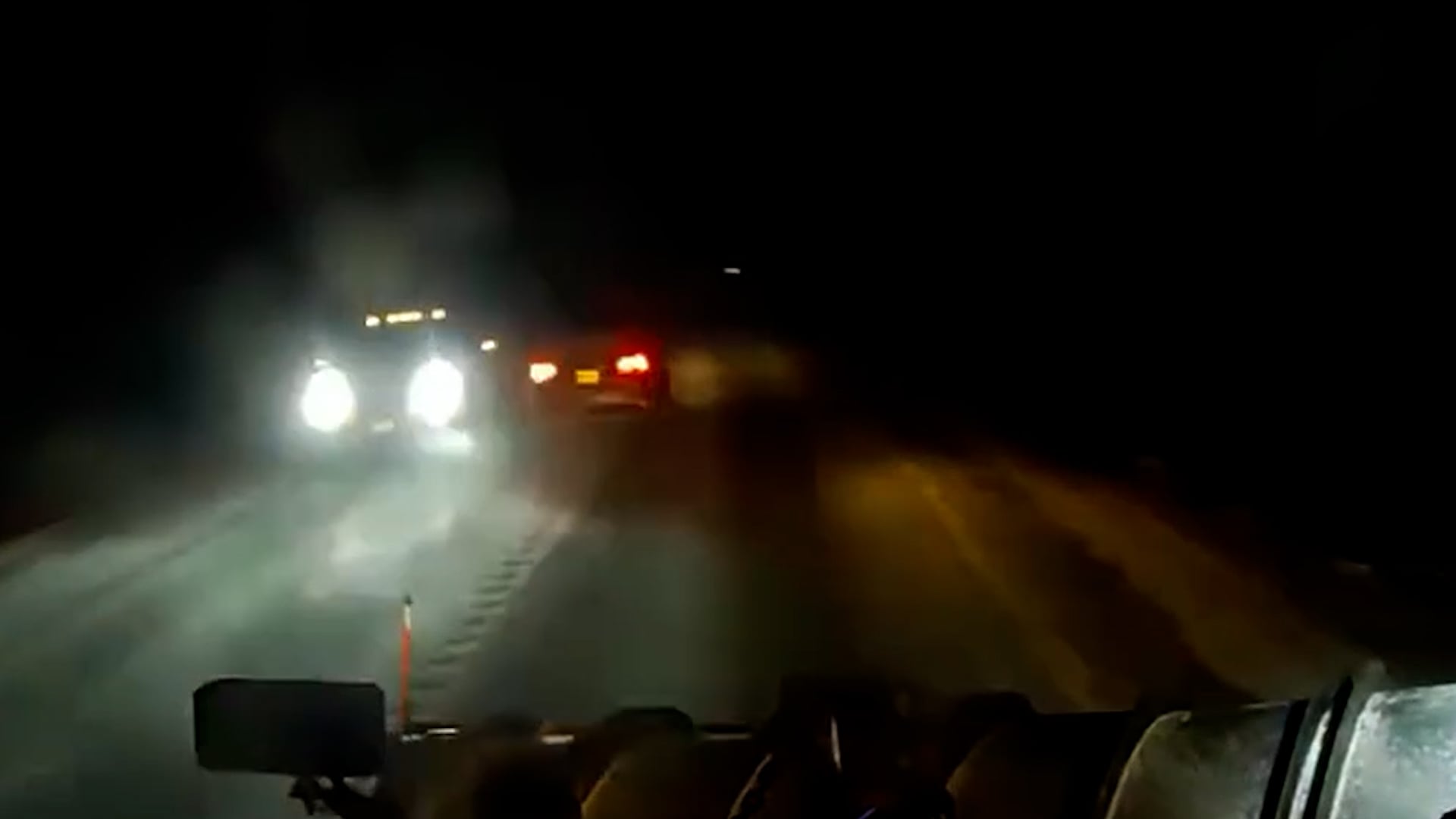 Driver has terrifying close call with snow plow, narrowly avoids head ...