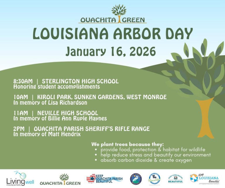 Ouachita Green to recognize Louisiana Arbor Day by planting trees in ...