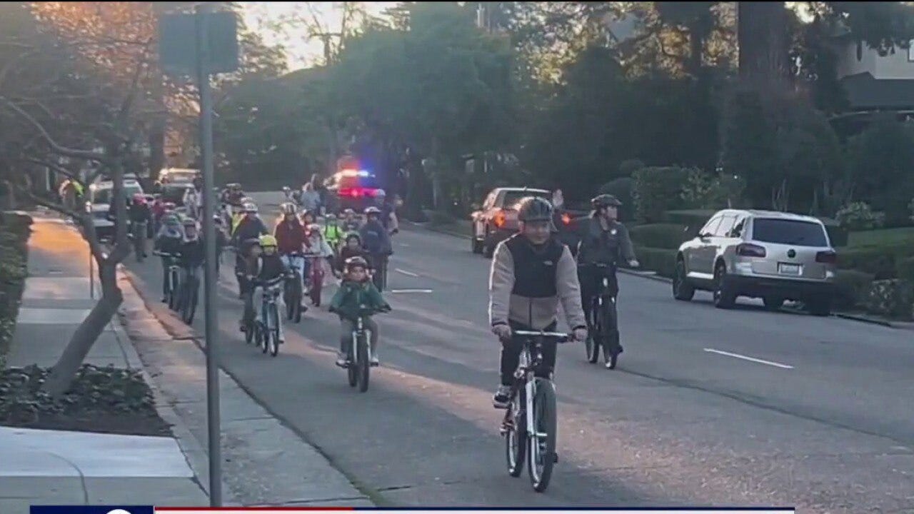 Piedmont kids ride in 'bike-bus' format after bus line goes away