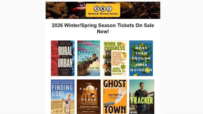 Literary lineup: National Writers Series releases author list for new ...