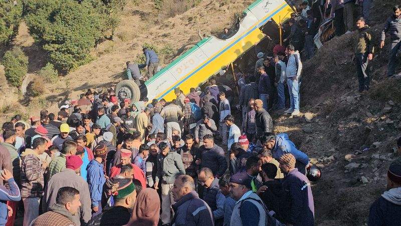 14 killed, over 50 injured as private bus falls into 500-foot-deep ...