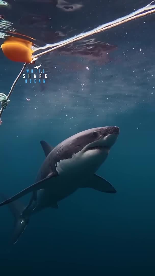 Kiwi great white in the blue water