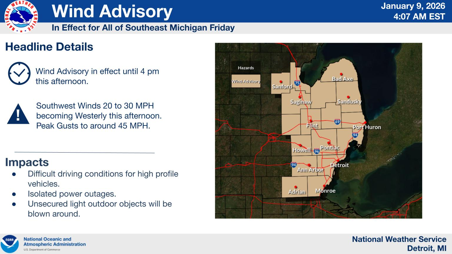 Metro Detroit hit with 67 mph wind gusts on unusually warm day