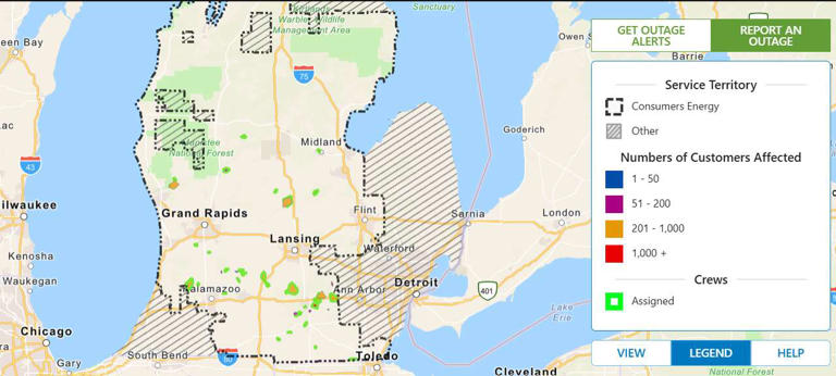 Power outages reported across Michigan due to high winds, advisories in ...