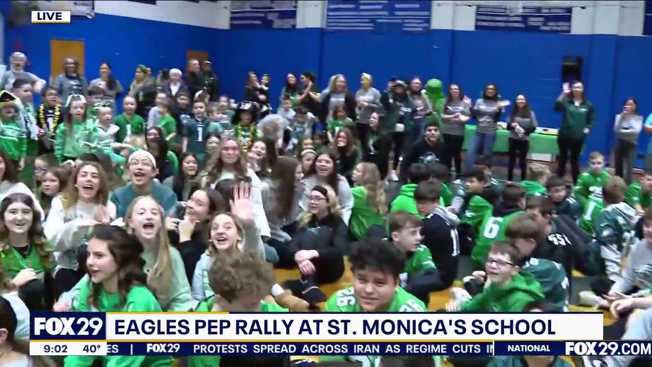 Eagles pep rally: St. Monica School in South Philadelphia
