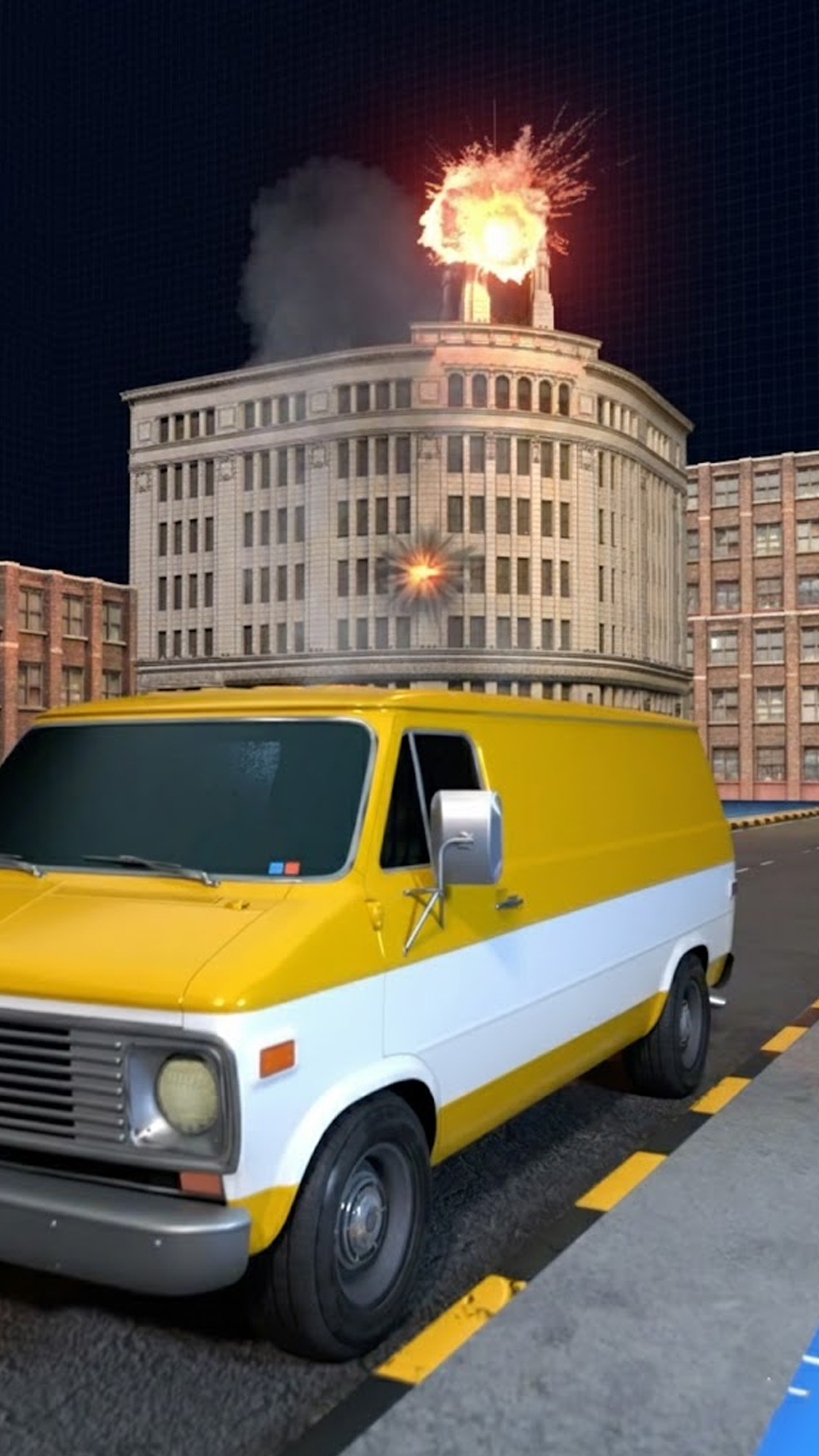 Hidden mortar attack from a van