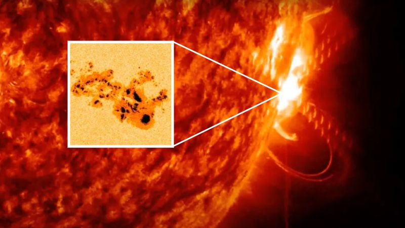 Giant sunspot that triggered recent solar 'superstorm' shot out nearly ...