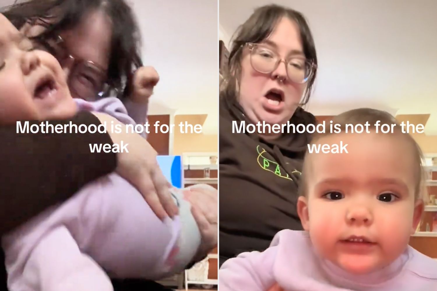 Mom picks up her baby daughter to kiss her. Then she realizes she's ...