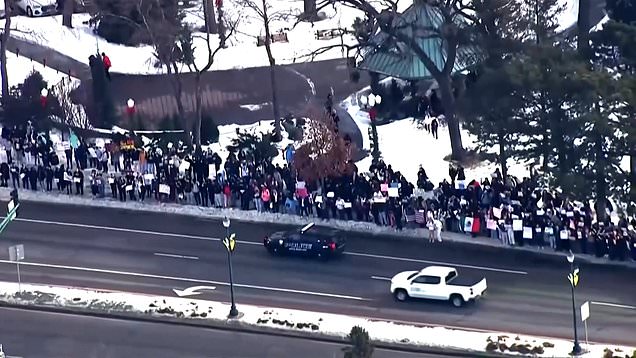Hundreds of anti-ICE protesters rally on the streets of Minneapolis