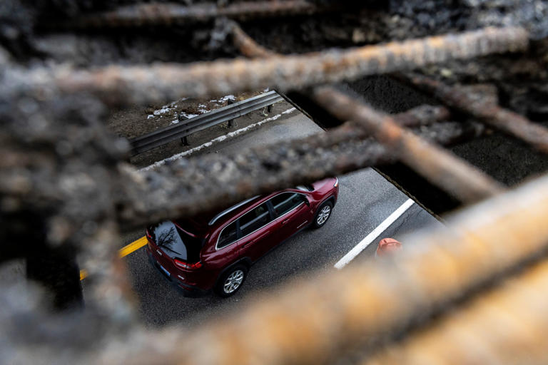 US 31 bridge repair: White Lake Drive overpass closed after hole opens up