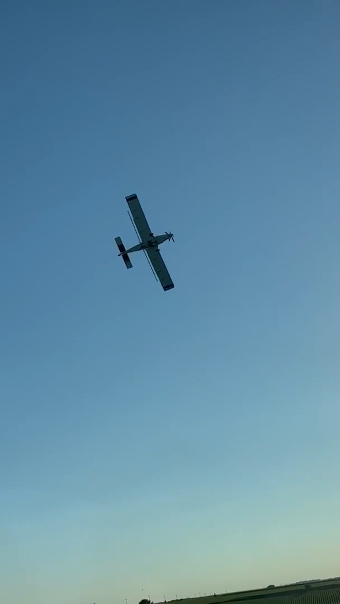 Spraying our fields with an airplane