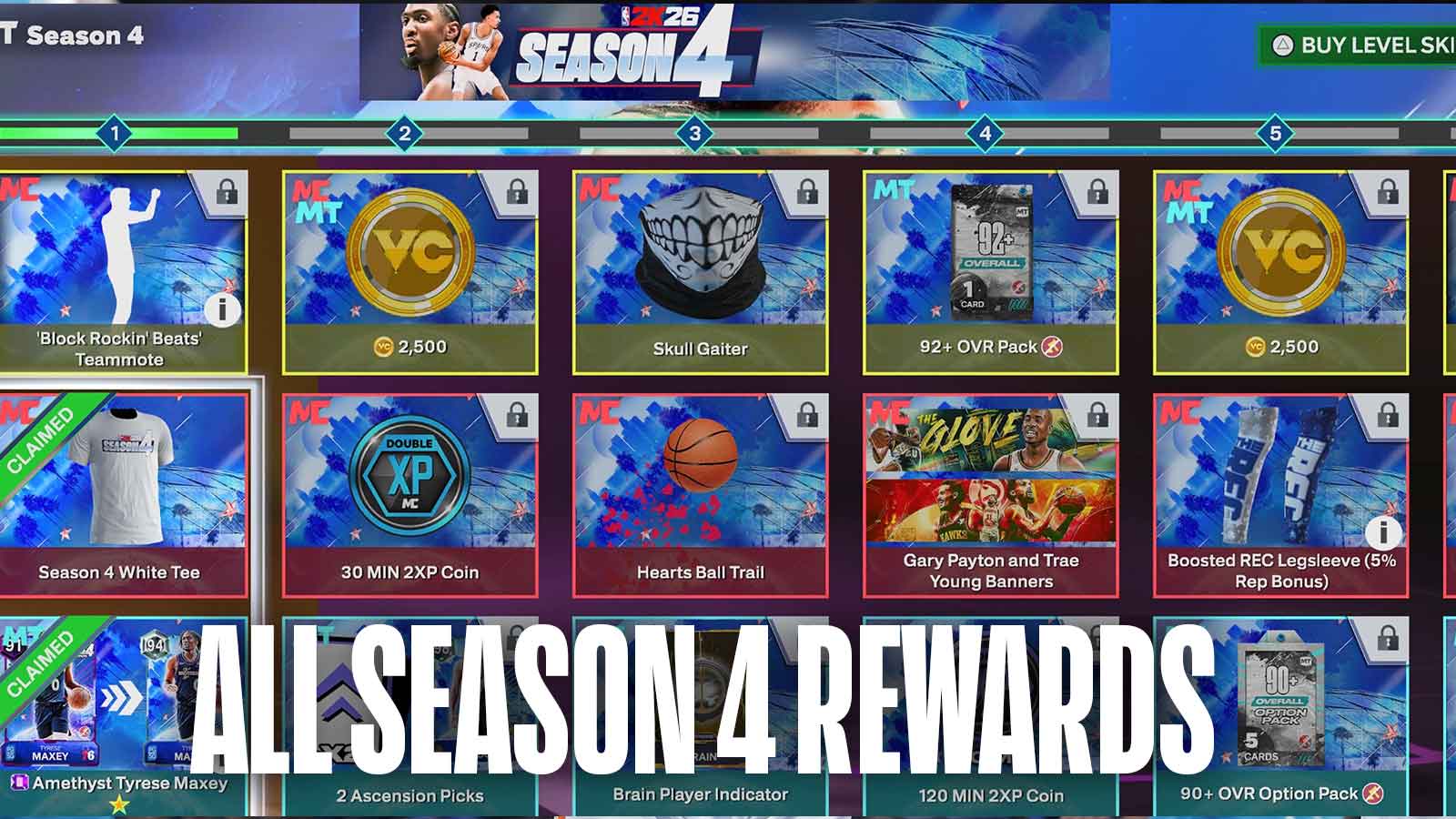 NBA 2K26 season 4 rewards for MyTEAM & MyCAREER