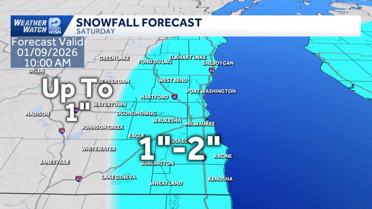 Light snow moves into southeast Wisconsin Saturday morning