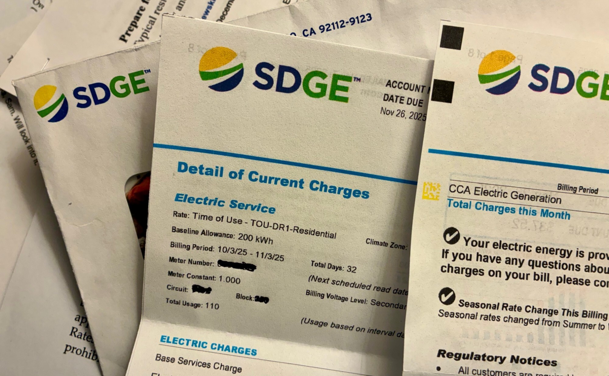 SDG&E bills will be a bit higher this year