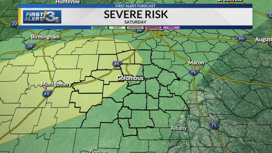 Weather aware: Slight risk added to AL and GA Saturday; flood watch ...