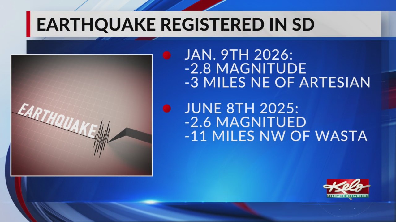 Earthquake recorded near Artesian on USGS map