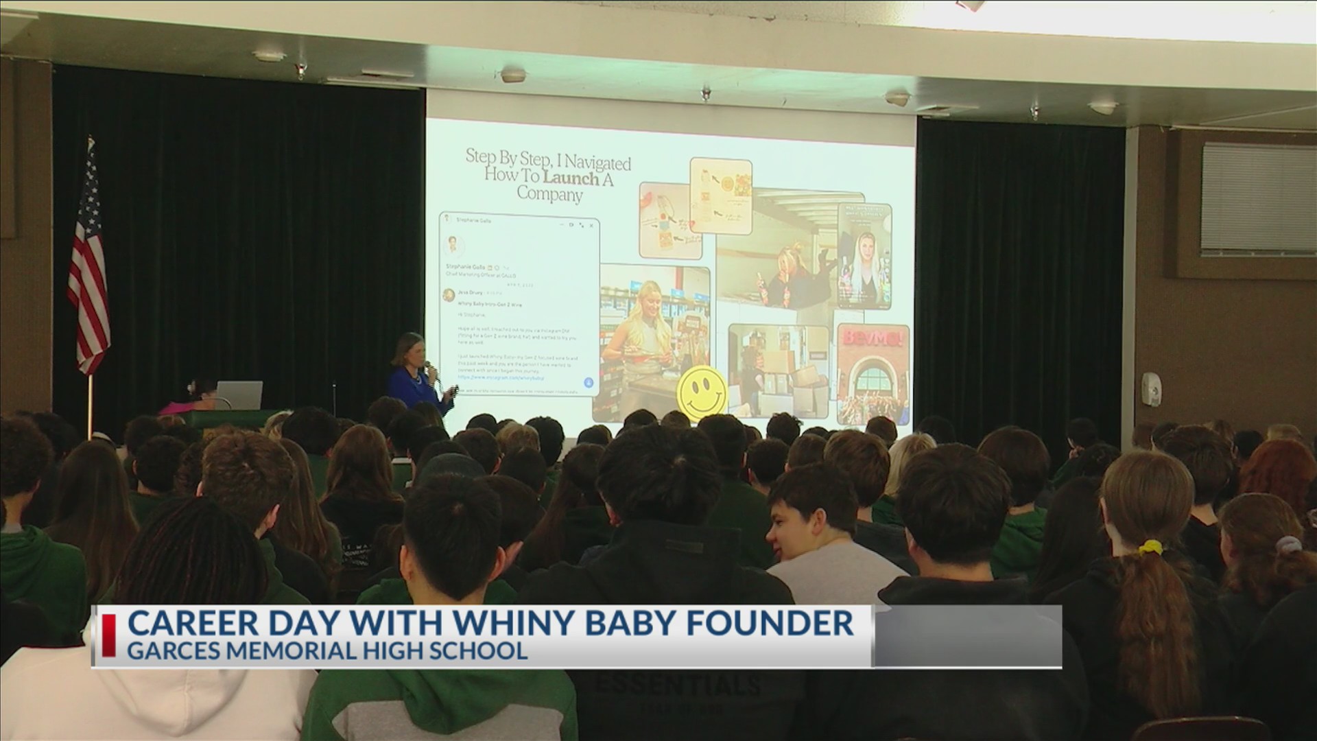 Career day with Whiny Baby founder at Garces Memorial High School