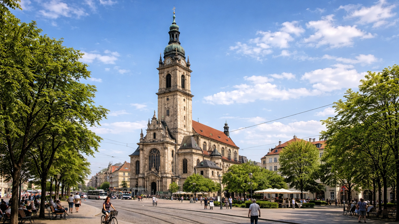A calm summer walk through historic city streets