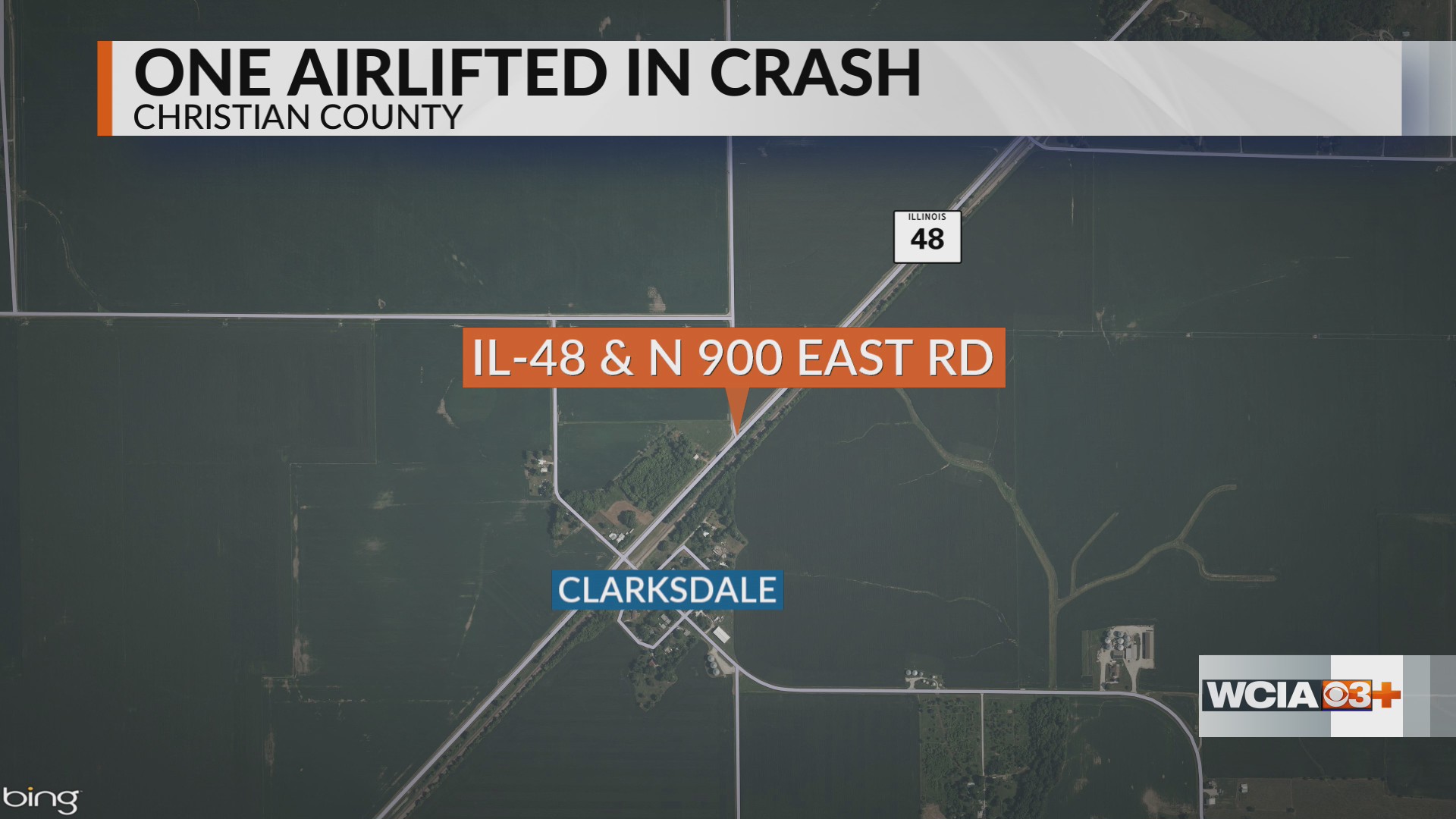 One person airlifted after Christian Co. crash on IL Route 48