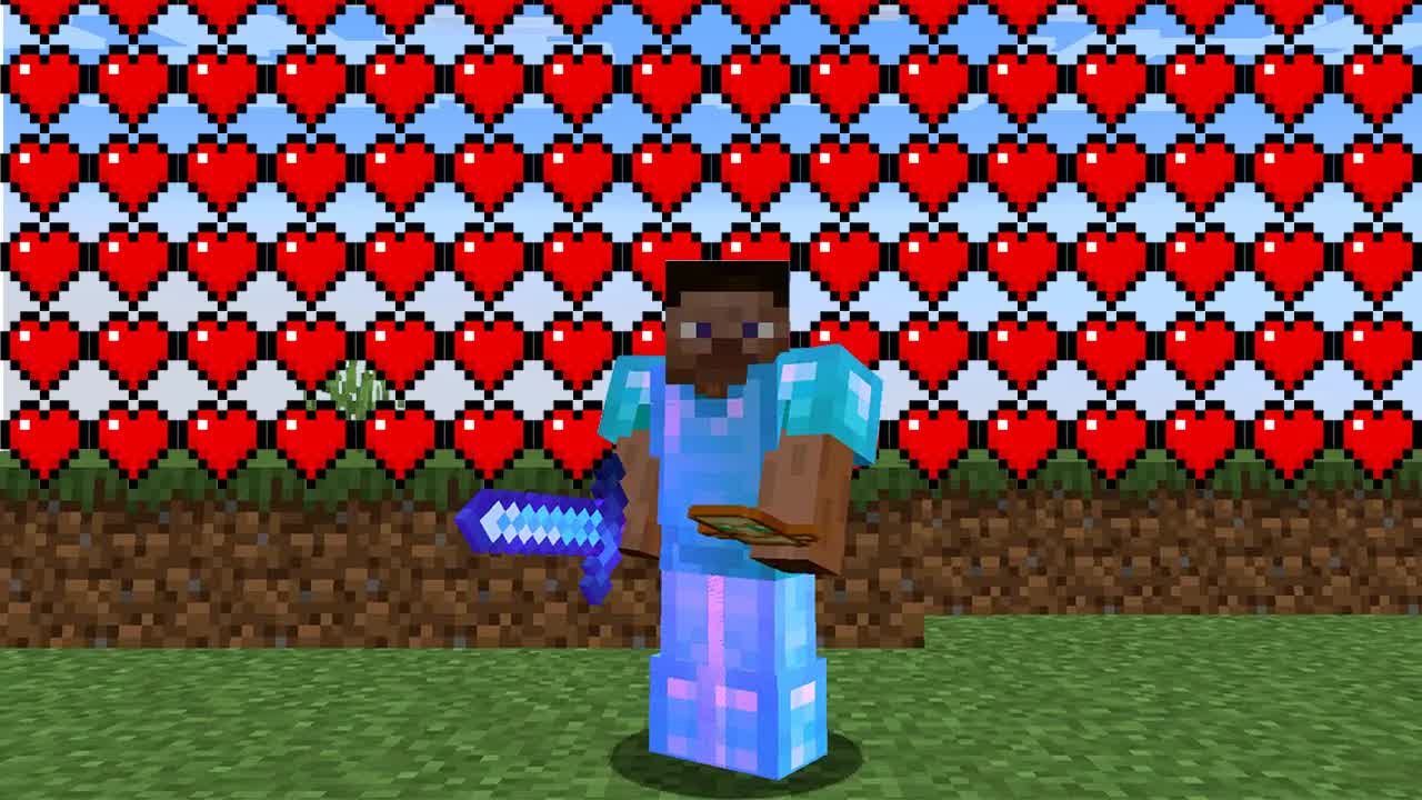 Infinity hearts in survival Minecraft!