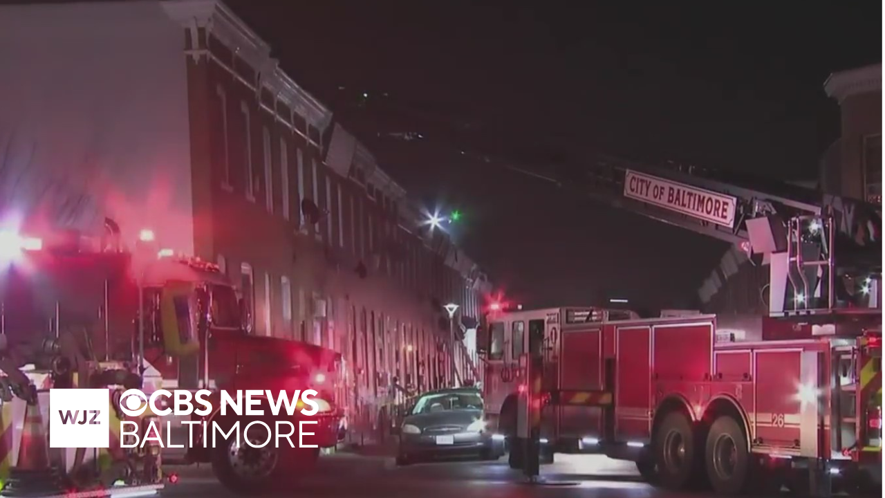 Two hospitalized, 1 displaced in East Baltimore row home fire