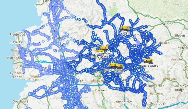 New live map allows you to track Lancashire's fleet of gritters in real ...