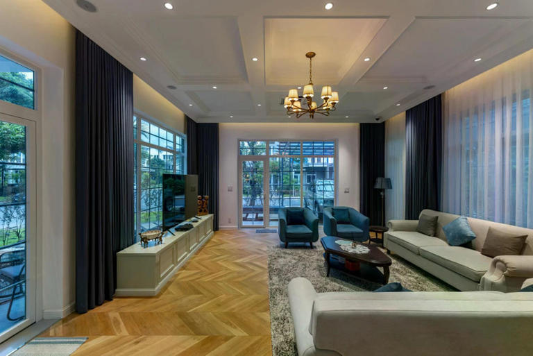 Thiết kế 'tổ ấm' với tông xanh hiện đại, thanh lịch