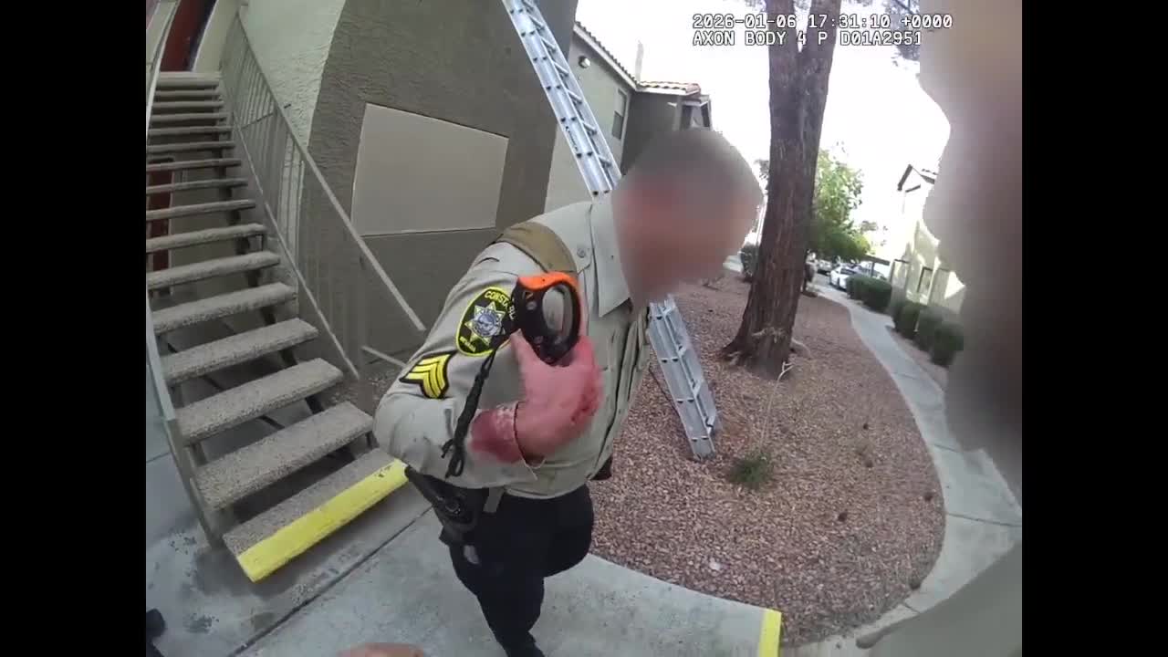 Body camera footage shows deputy constable with machete stuck in ...
