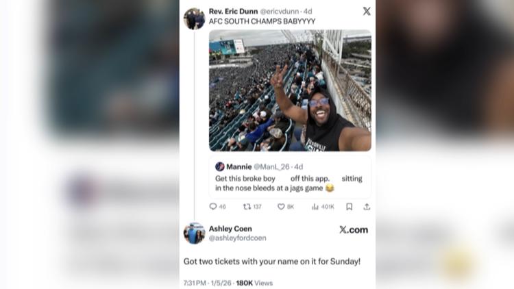 Jaguars fan's loyalty earns surprise tickets from coach's wife after ...