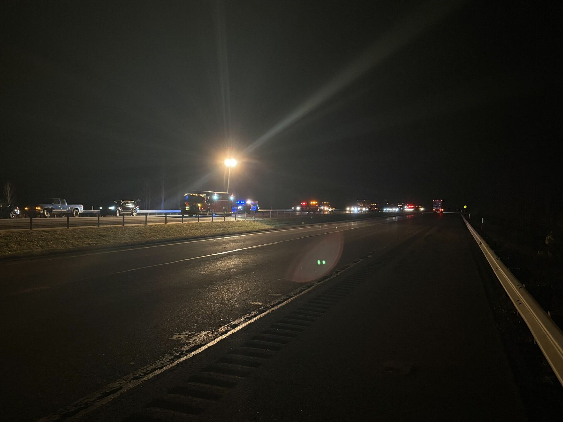 Person recovering after being hit by a tractor-trailer