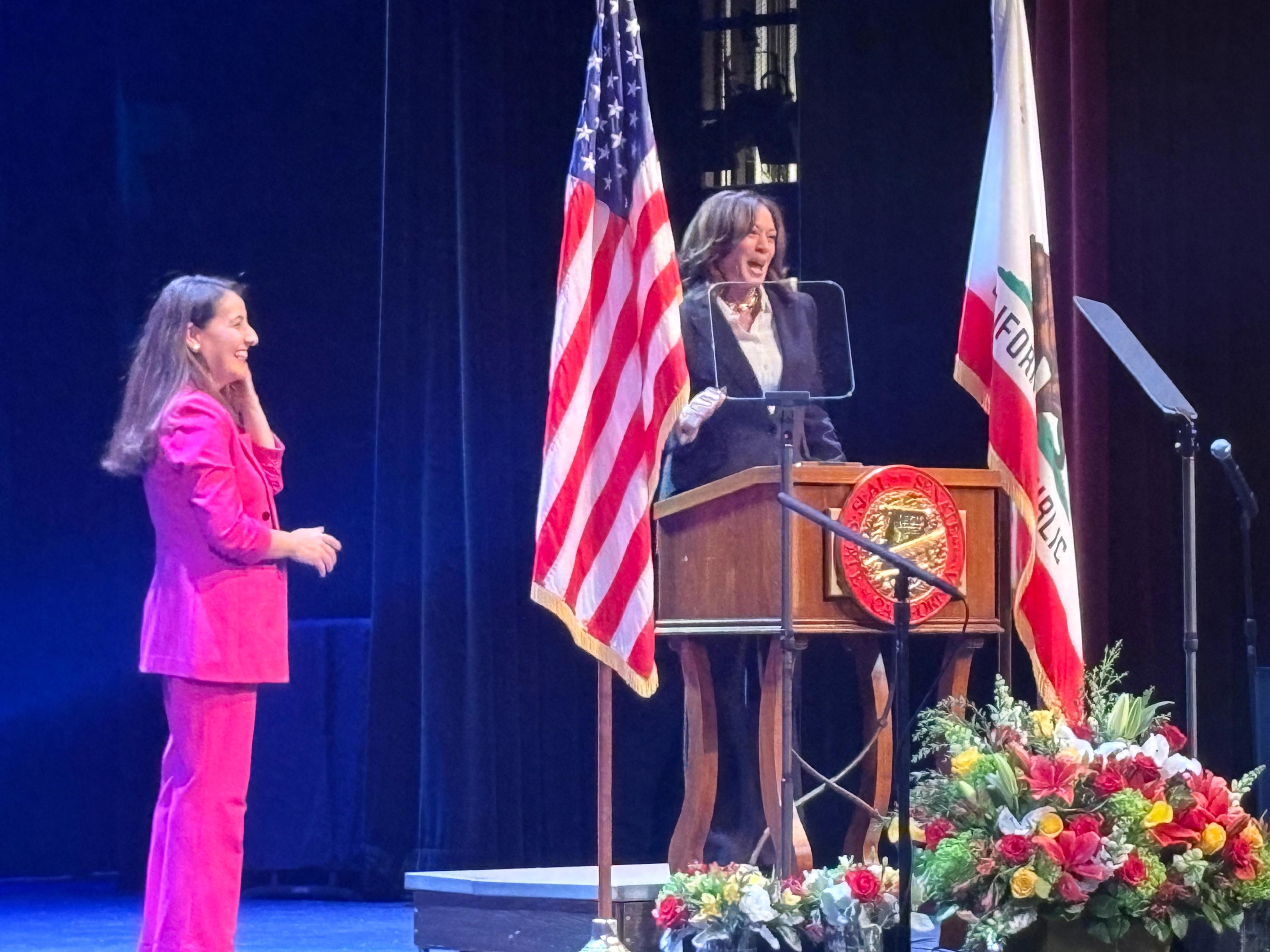 Kamala Harris makes surprise appearance in Santa Barbara
