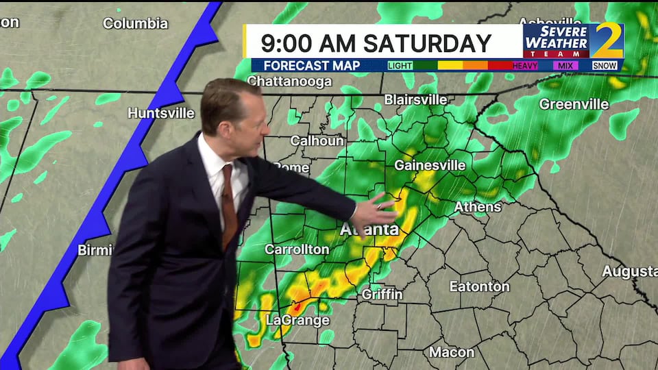 Heavy rain and thunderstorms moving through overnight