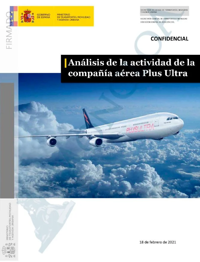 Informe confidencial del MITMA sobre Plus Ultra antes del rescate ...