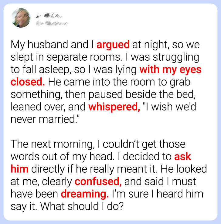 My husband’s shocking whisper in the dark still haunts me