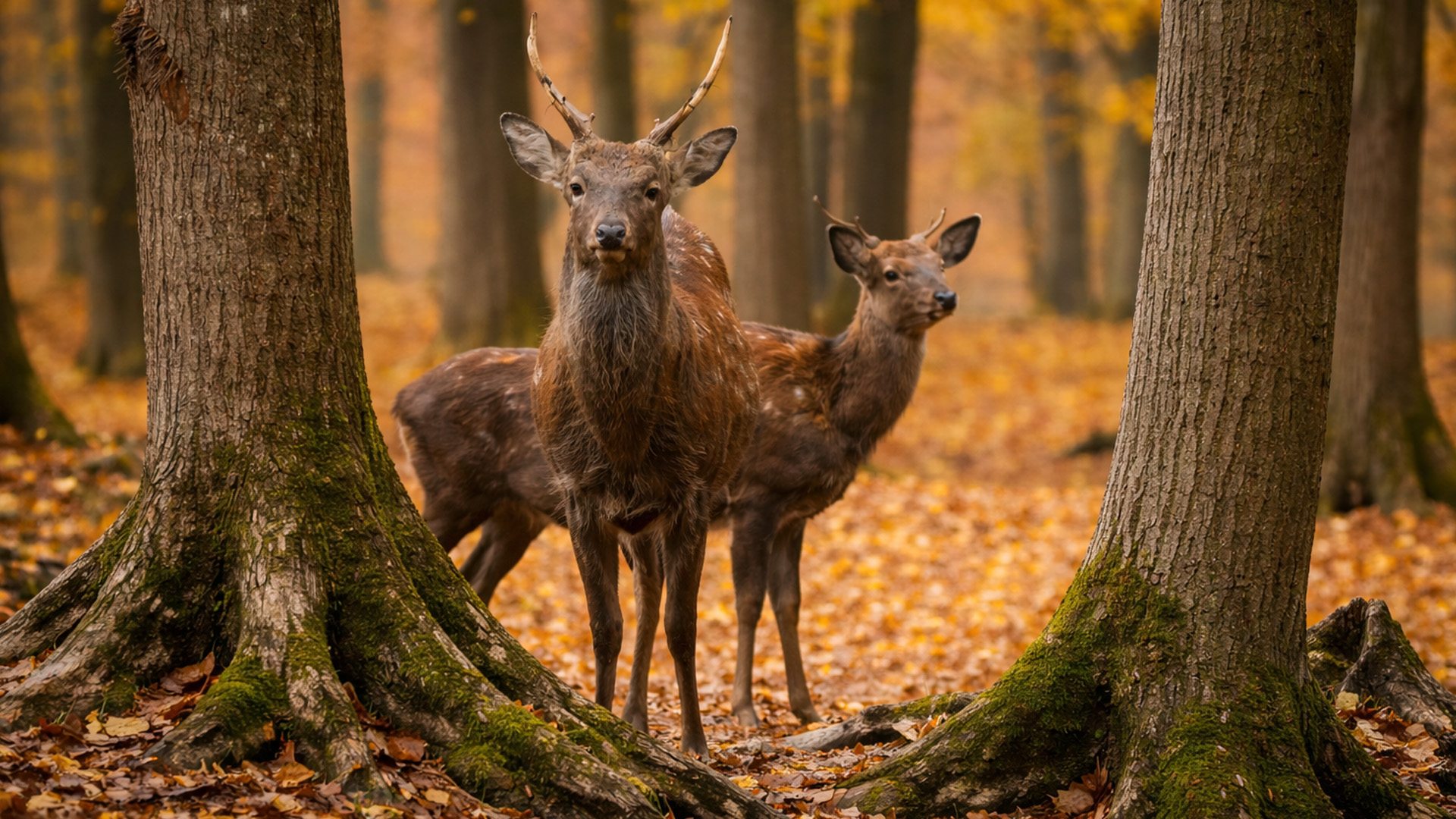 I was lucky enough to see these two deer up close