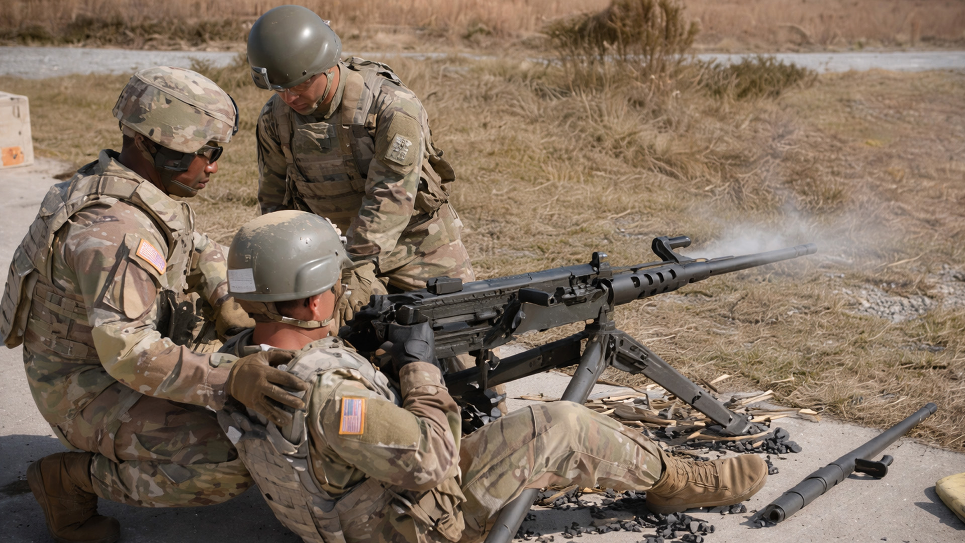 Cavalry soldiers conduct M2 .50 cal live-fire training